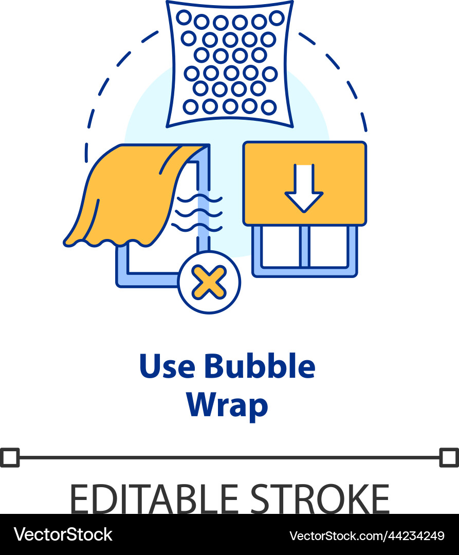 Use bubble wrap concept icon Royalty Free Vector Image