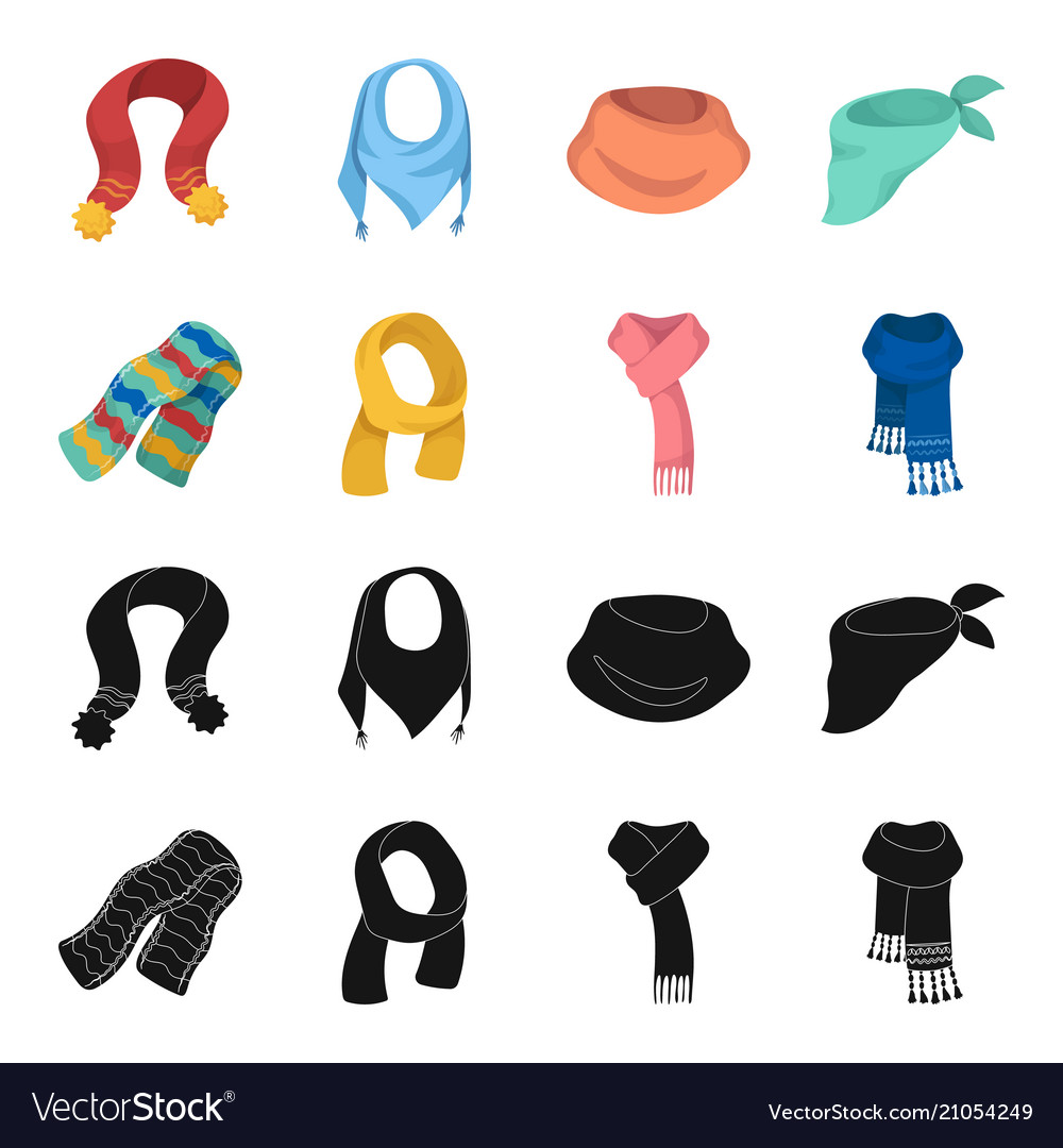 Various kinds of scarves and shawls Royalty Free Vector
