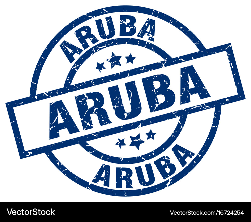 Aruba blue round grunge stamp Royalty Free Vector Image