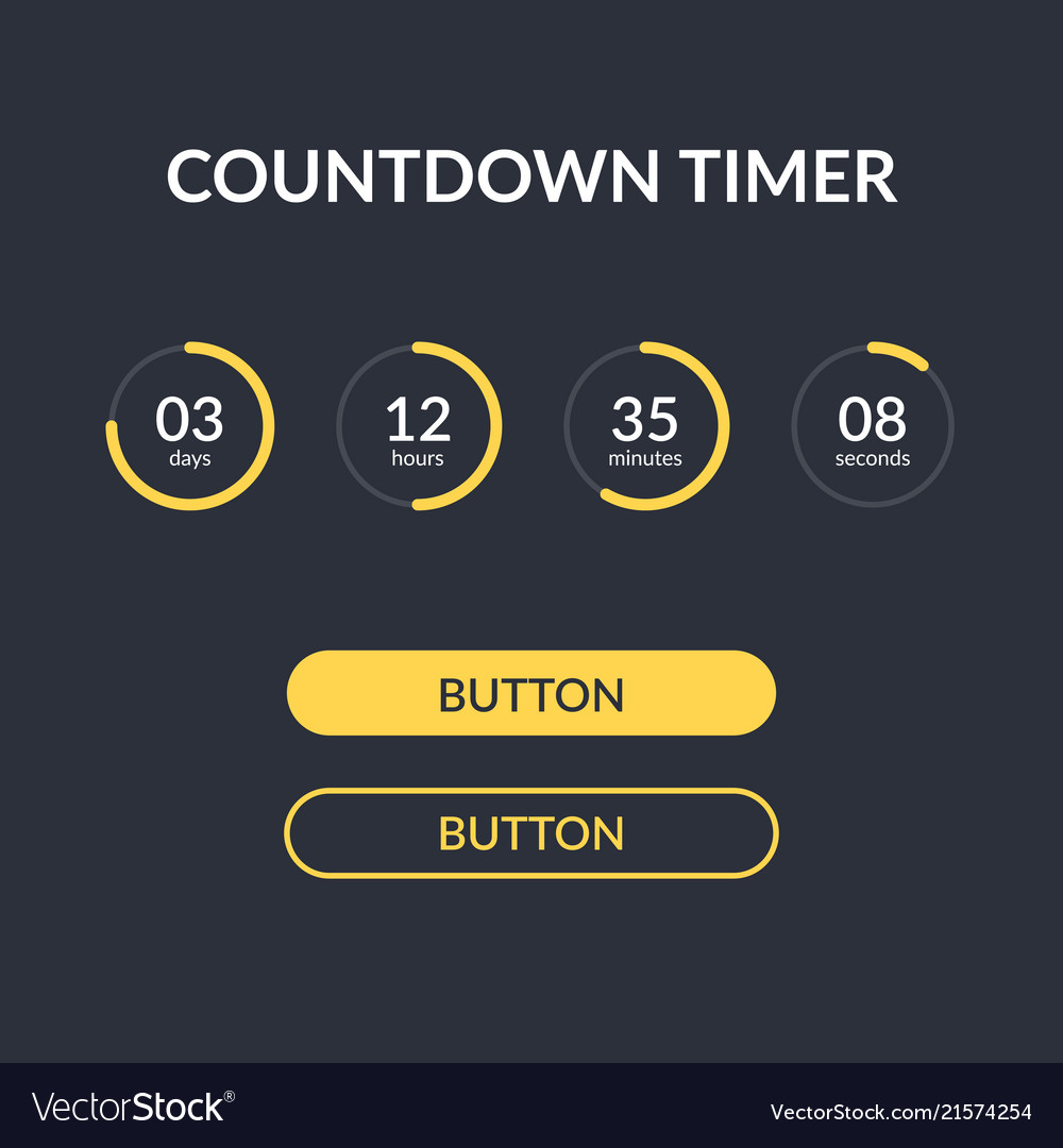 Countdown timer website element with Royalty Free Vector Countdown timer website element with Royalty Free Vector