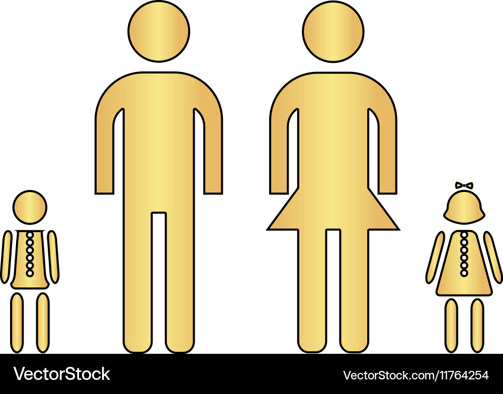 Happy family computer symbol Royalty Free Vector Image