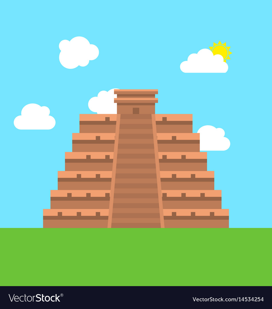 Mexico chichen itza tulum kukulcan pyramid Vector Image Mexico chichen itza tulum kukulcan pyramid Vector Image