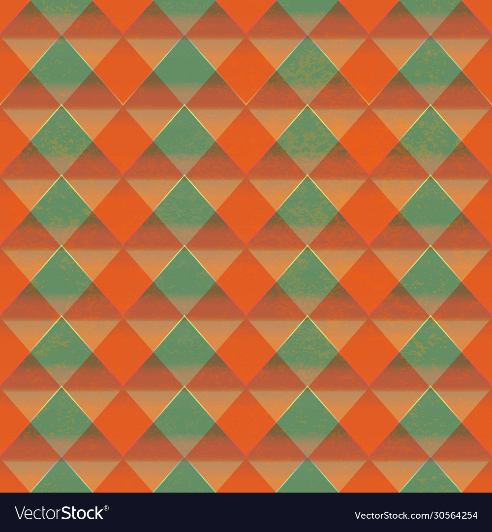 Retro triangle seamless pattern with grunge effect