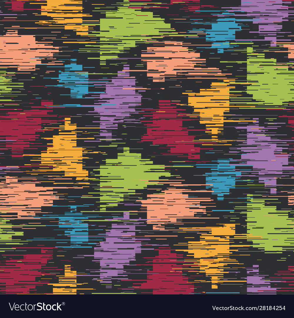 Techno glitch error bug seamless pattern swatch Vector Image