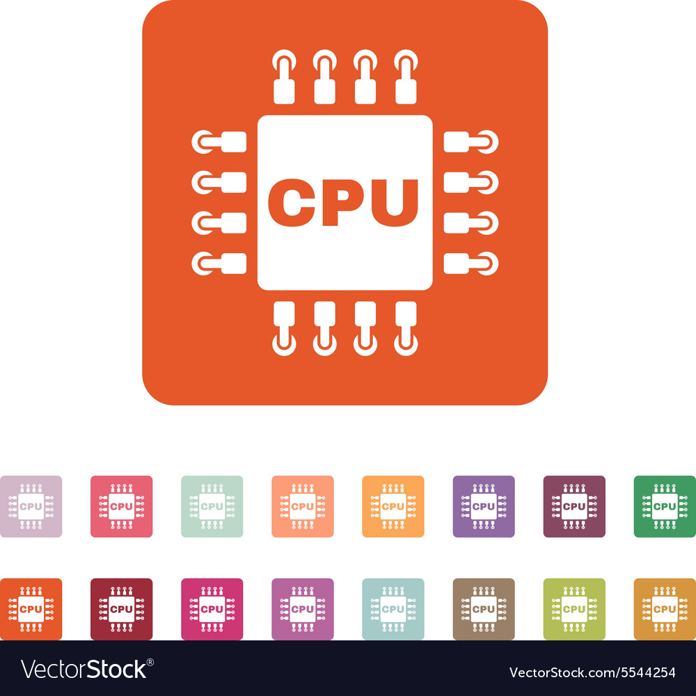 The cpu icon Microprocessor and processor symbol Vector Image