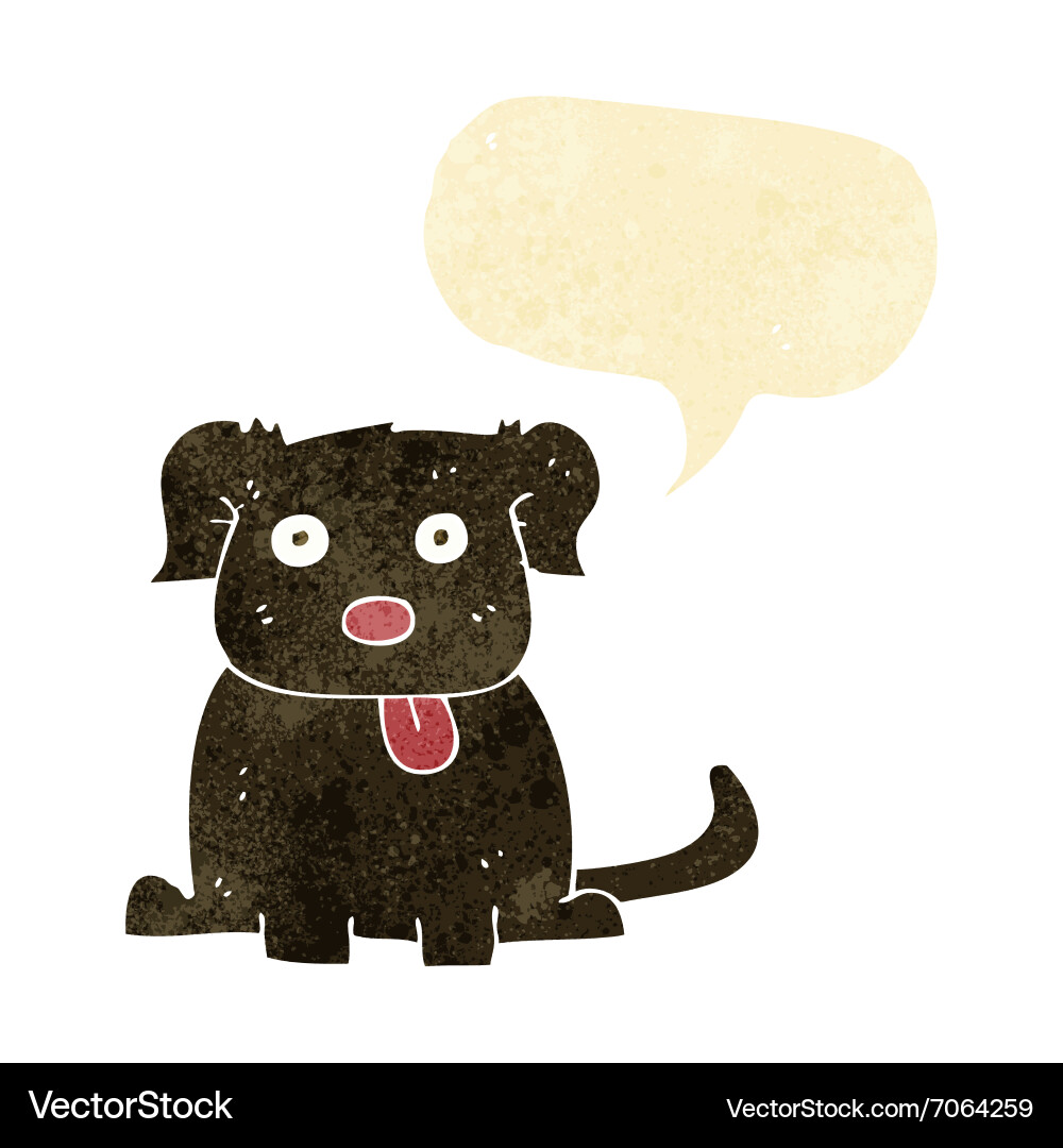 Cartoon dog with speech bubble Royalty Free Vector Image