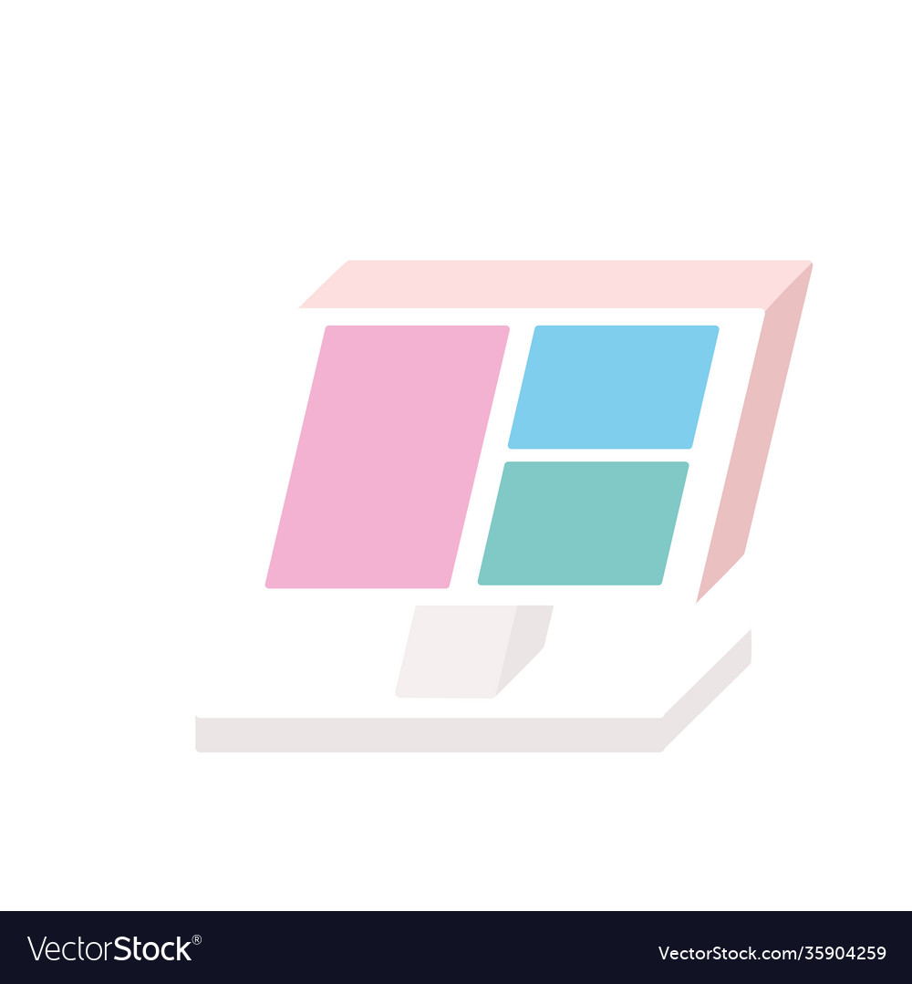 Computer screen device digital technology cartoon Vector Image