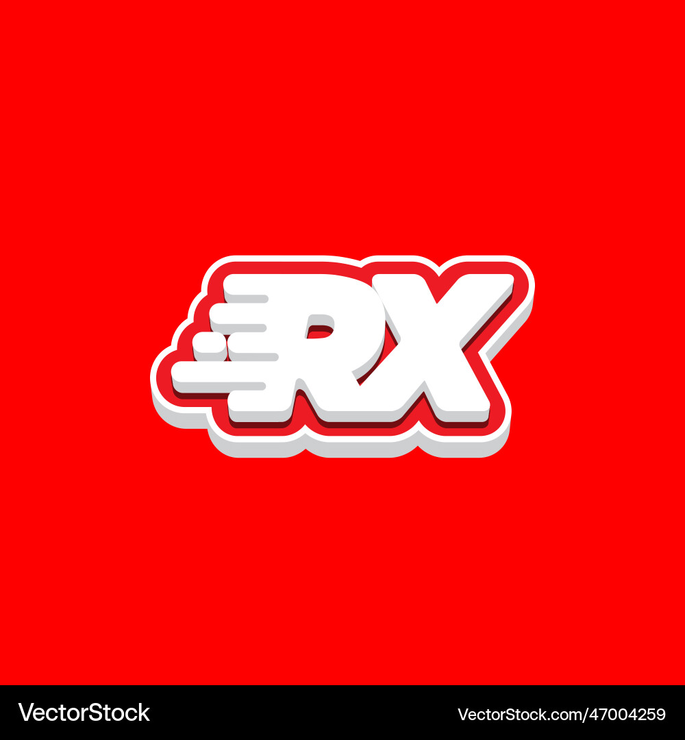 Letter rx fast speed technology modern logo design