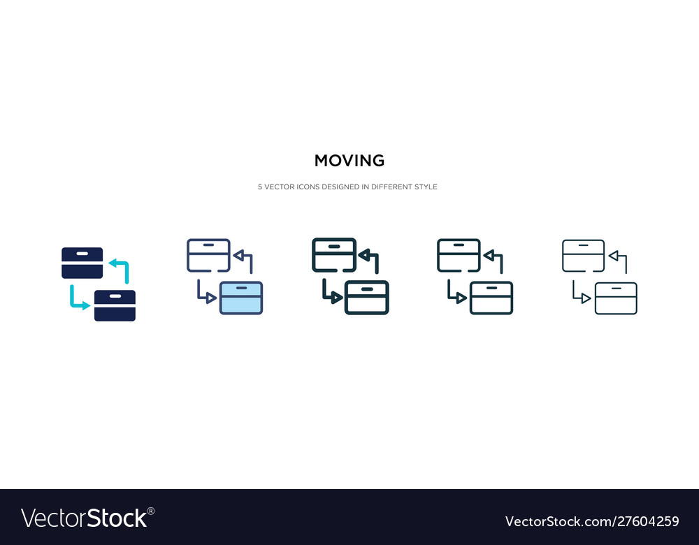Moving icon in different style two colored Vector Image