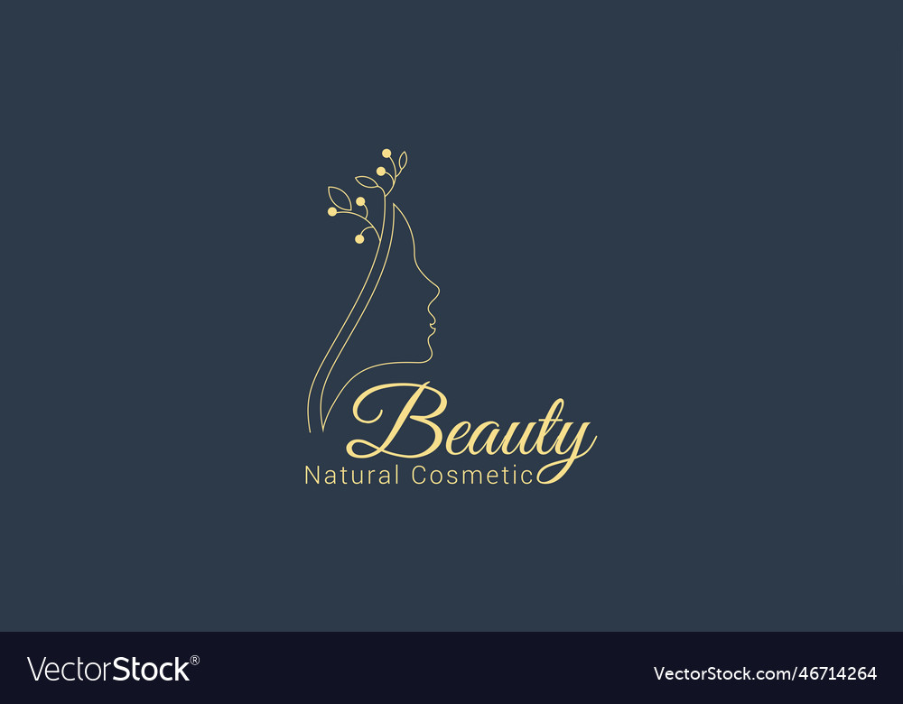 Beauty woman fashion logo golden abstract Vector Image