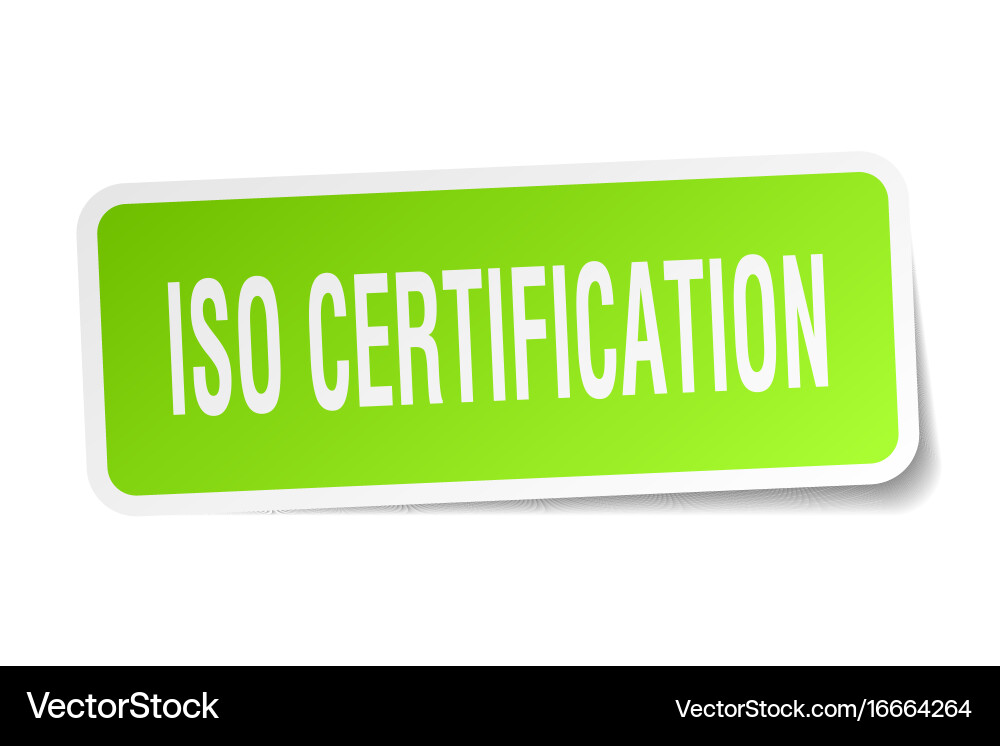 Iso certification square sticker on white Vector Image