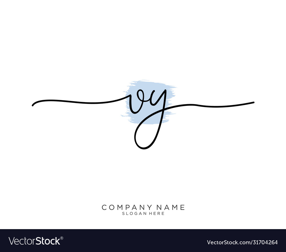 Vy initial handwriting logo design Royalty Free Vector Image