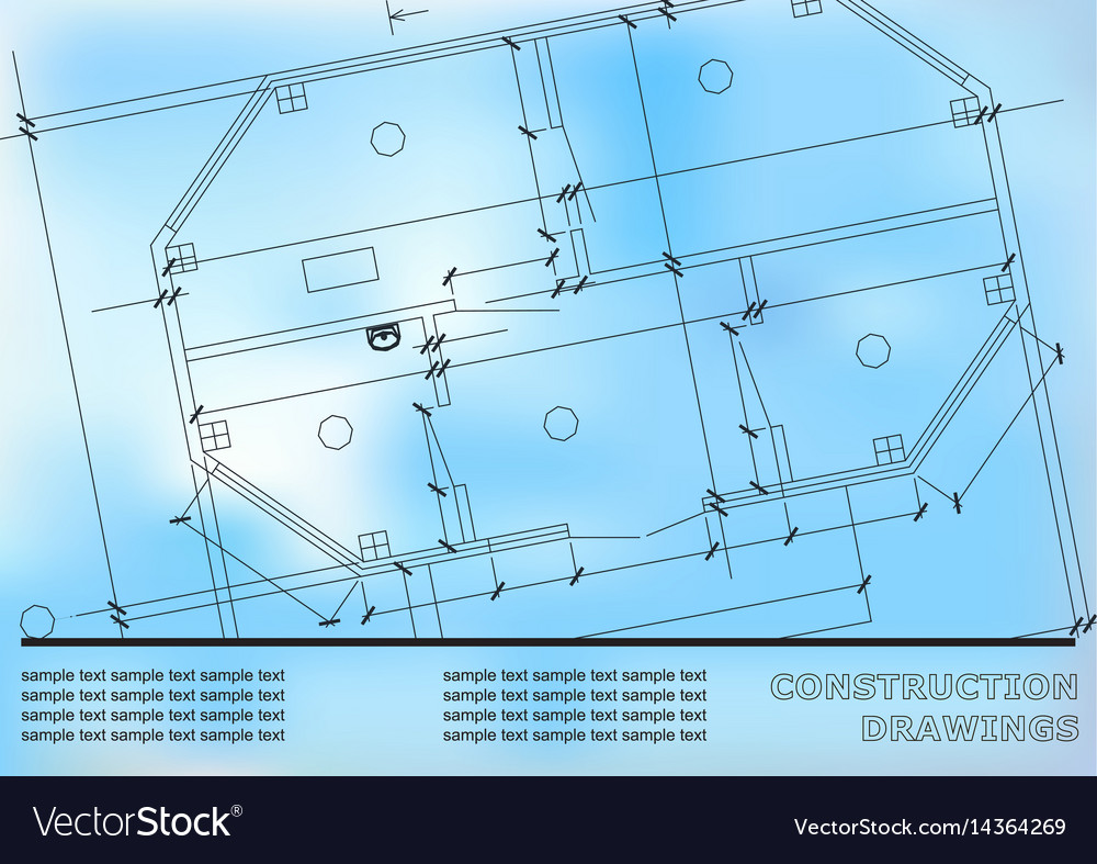 Construction plan architectural background Vector Image