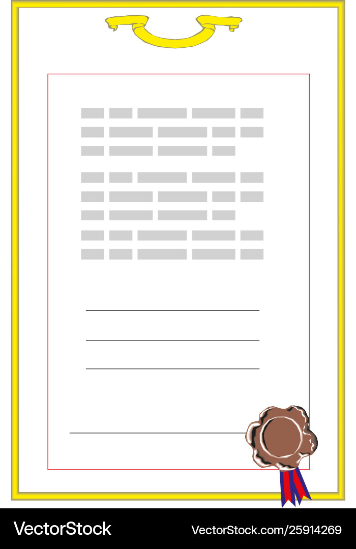 Degree certificate contract graduate Royalty Free Vector