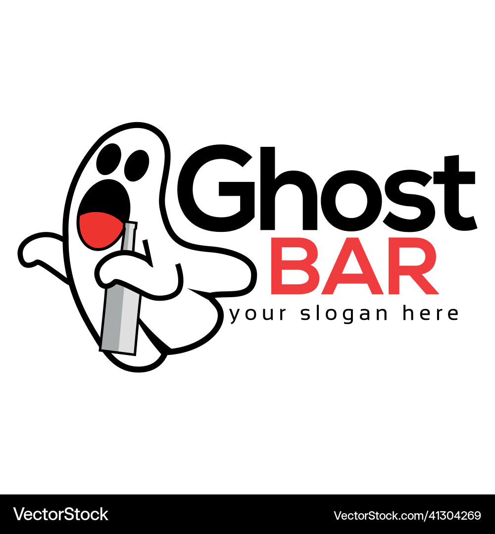 Ghost bar logo template Royalty Free Vector Image