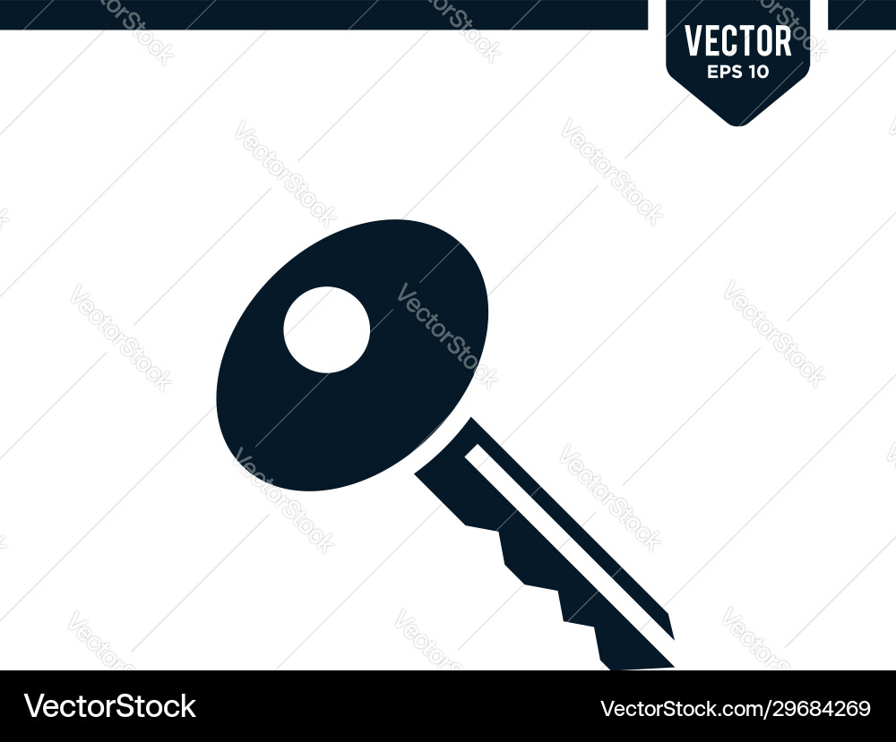 Key icon collection in glyph style Royalty Free Vector Image