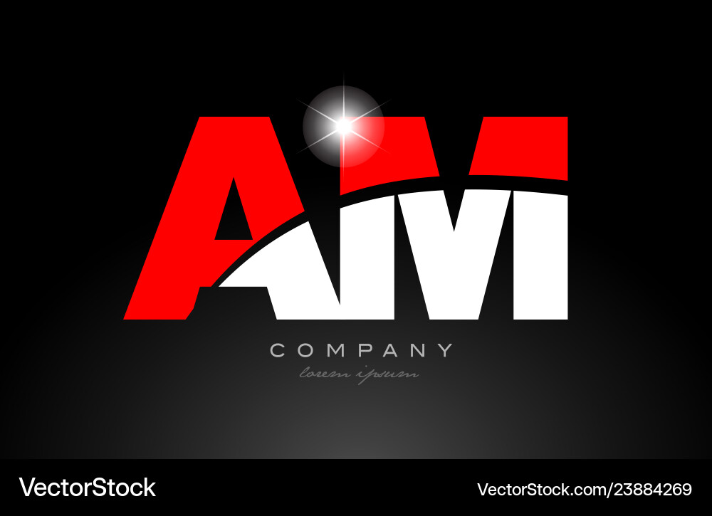 Red white color letter combination am a m Vector Image