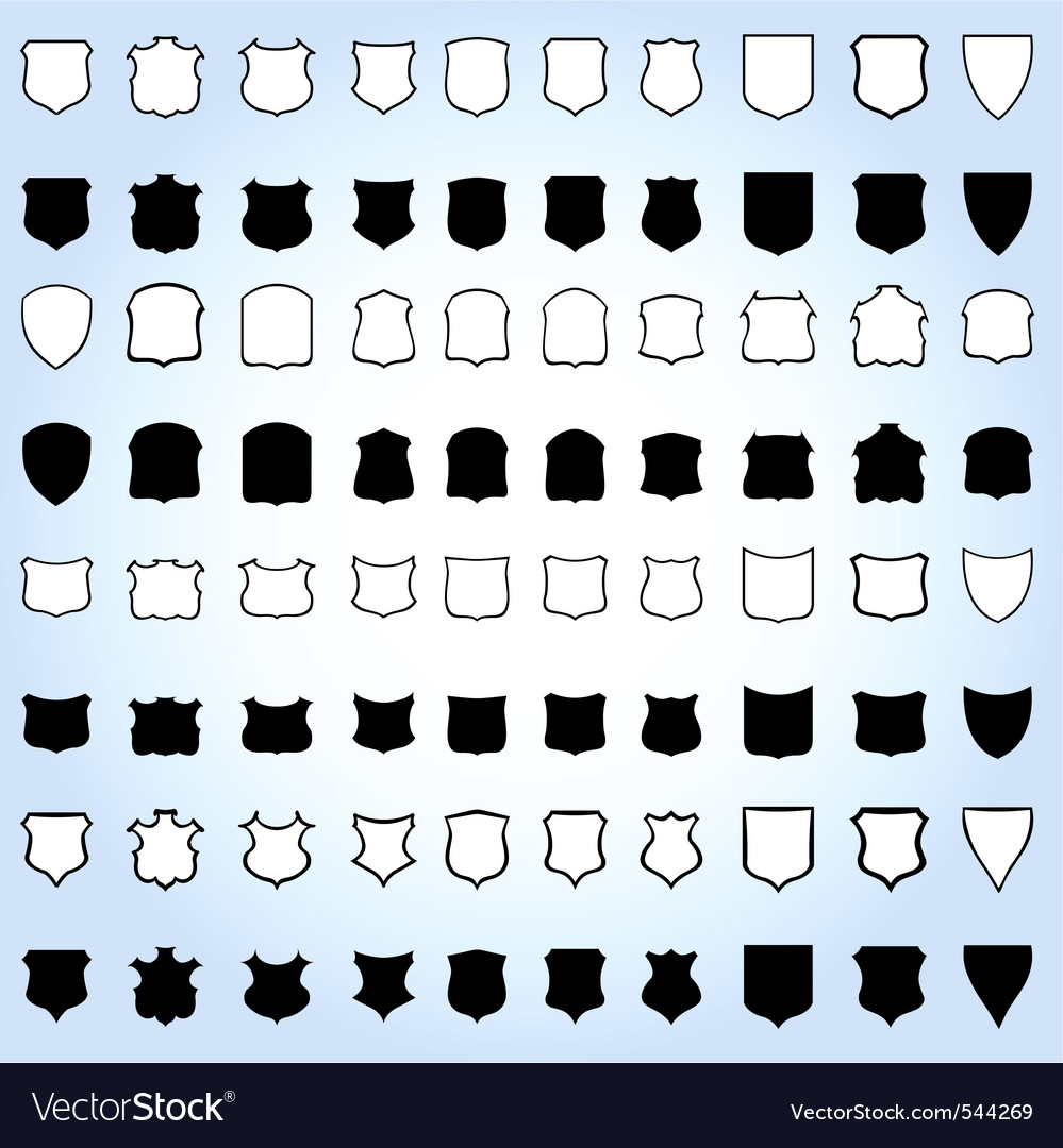 Vector shields for design Royalty Free Vector Image