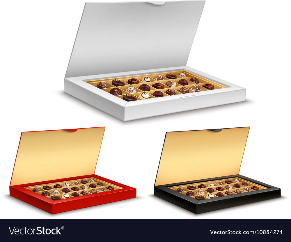 Boxes chocolates Royalty Free Vector Image - VectorStock