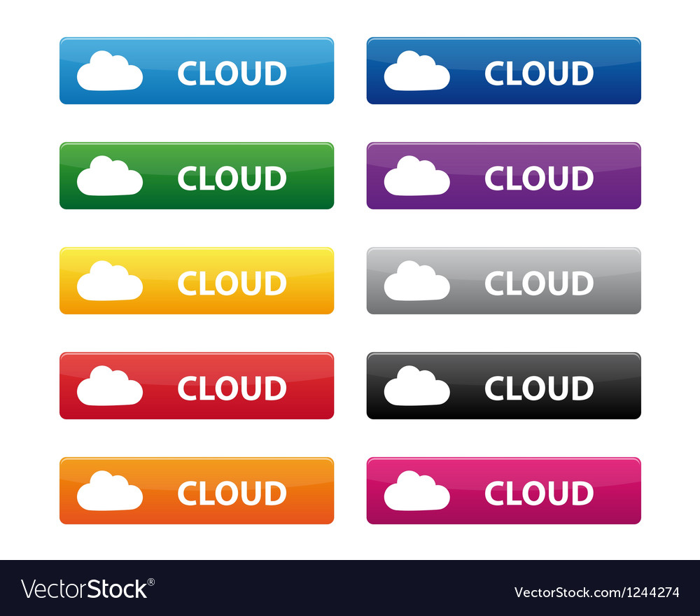 Cloud buttons Royalty Free Vector Image - VectorStock