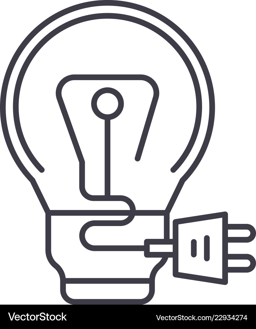 Creative charge line icon concept Royalty Free Vector Image