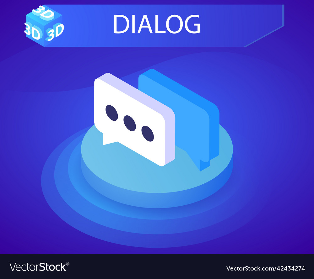 Dialog isometric design icon web 3d colorful Vector Image Dialog isometric design icon web 3d colorful Vector Image