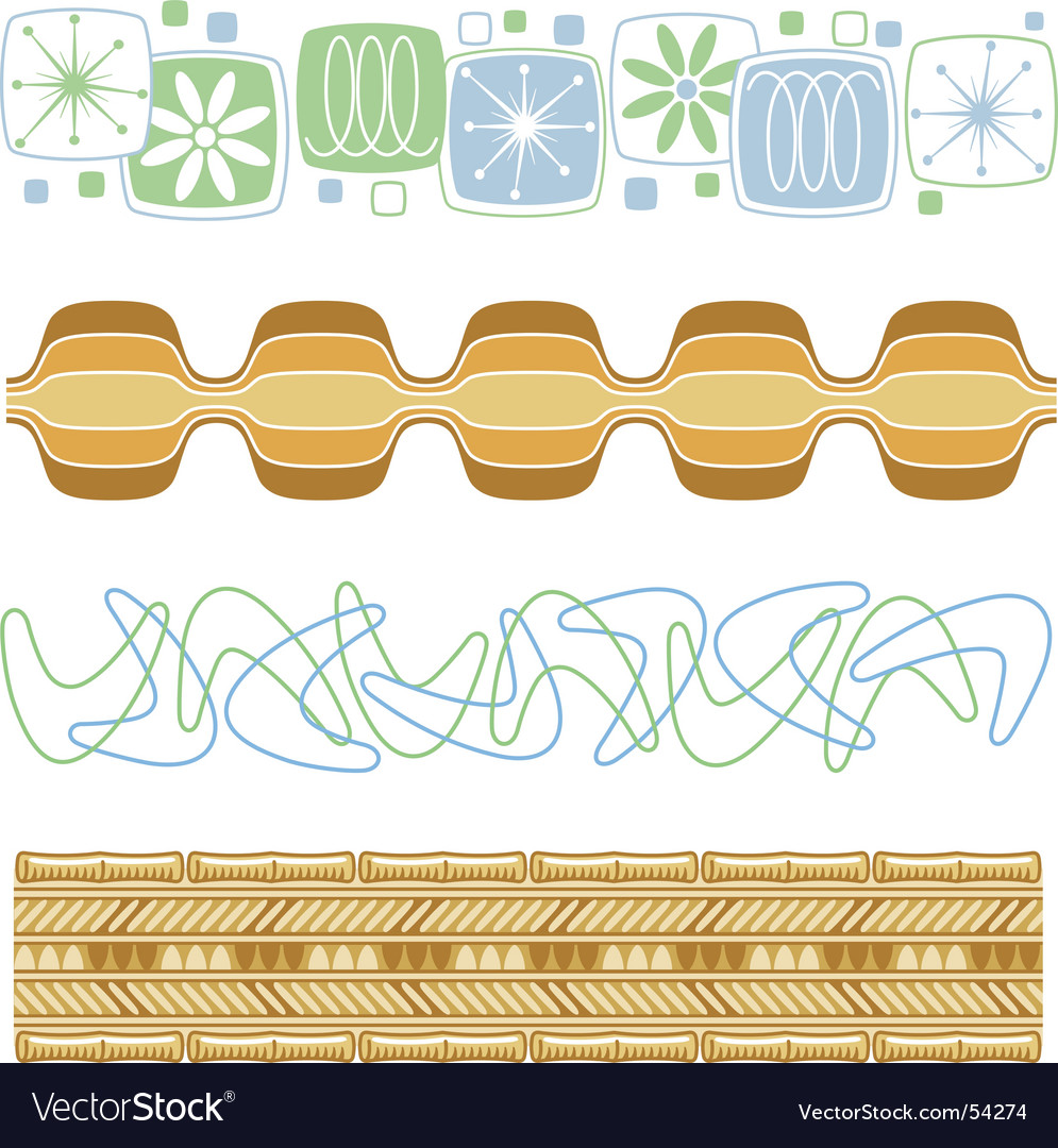 Fifties patterns Royalty Free Vector Image - VectorStock