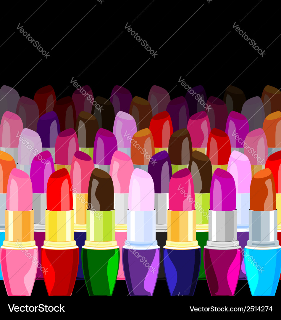 Many lipsticks Royalty Free Vector Image - VectorStock