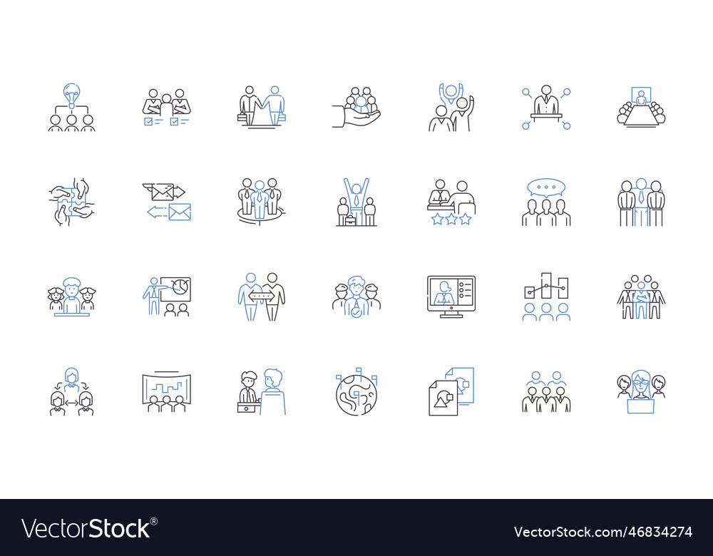 Operations review line icons collection Royalty Free Vector