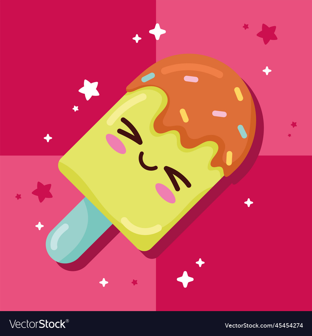 Sweet Ice Cream Kawaii Royalty Free Vector Image