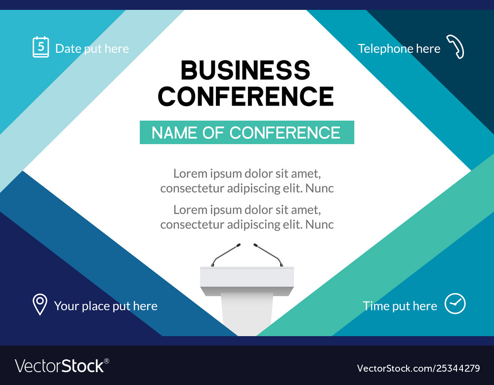Business Conference Simple Template Invitation Vector Image