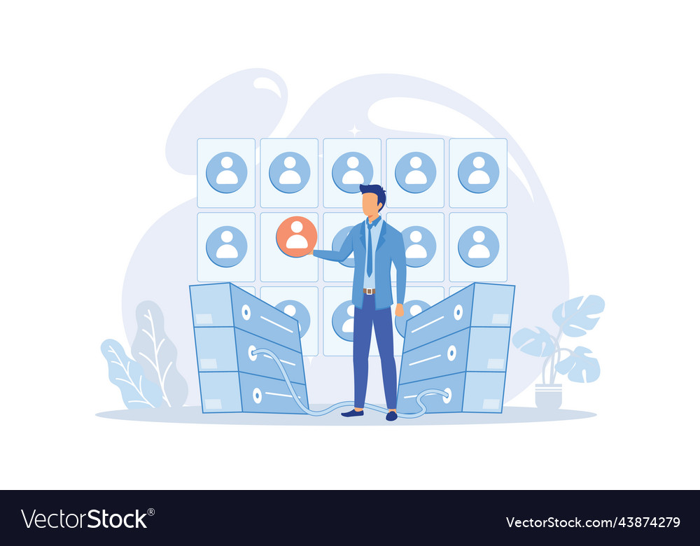 Client database analysis marketing strategy crm Vector Image Client database analysis marketing strategy crm Vector Image