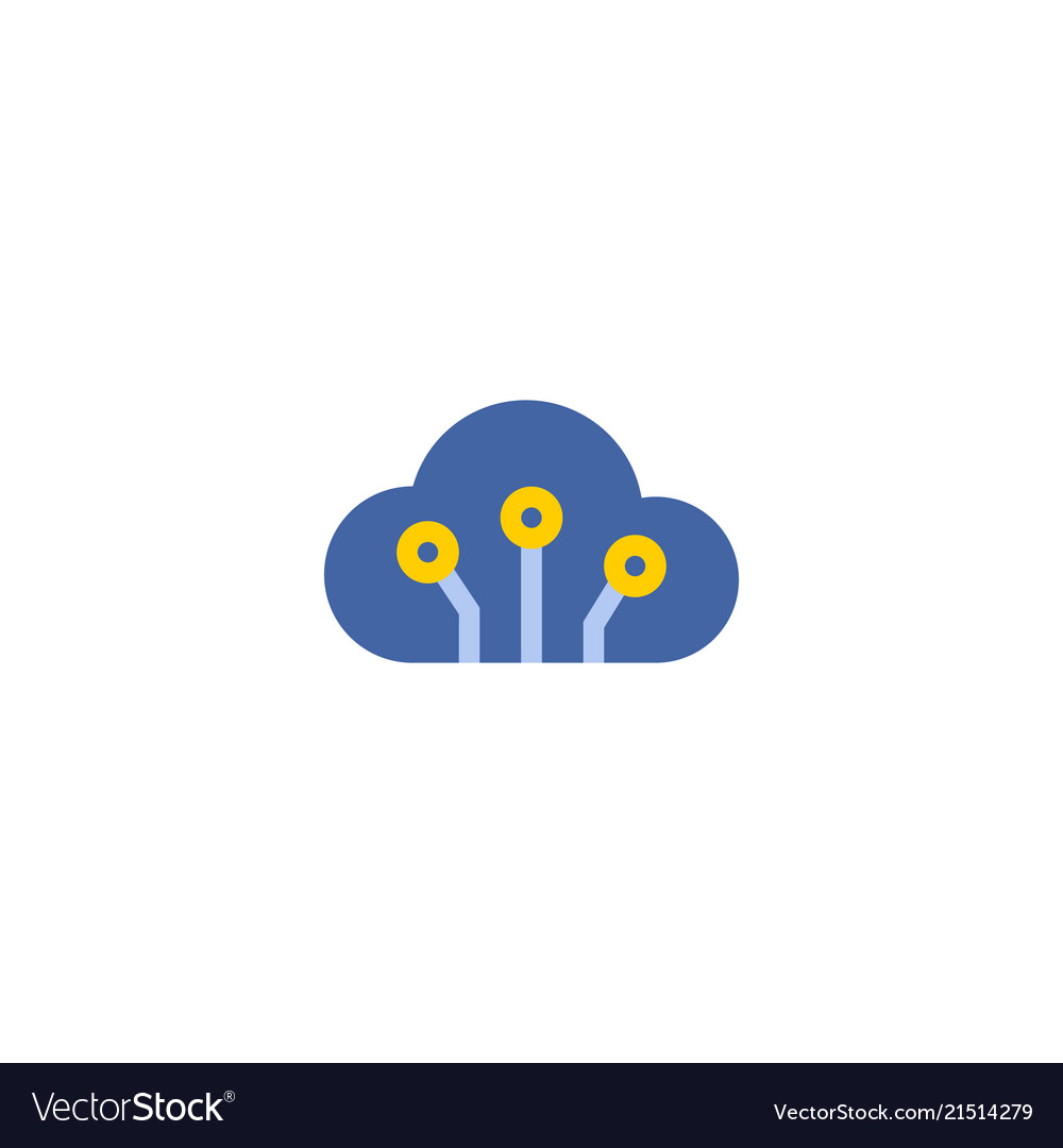 Cloud code icon flat element Royalty Free Vector Image