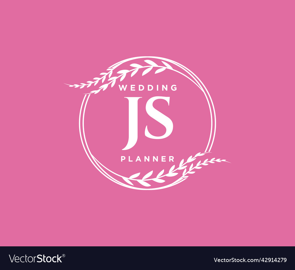 Js initials letter wedding monogram logos Vector Image