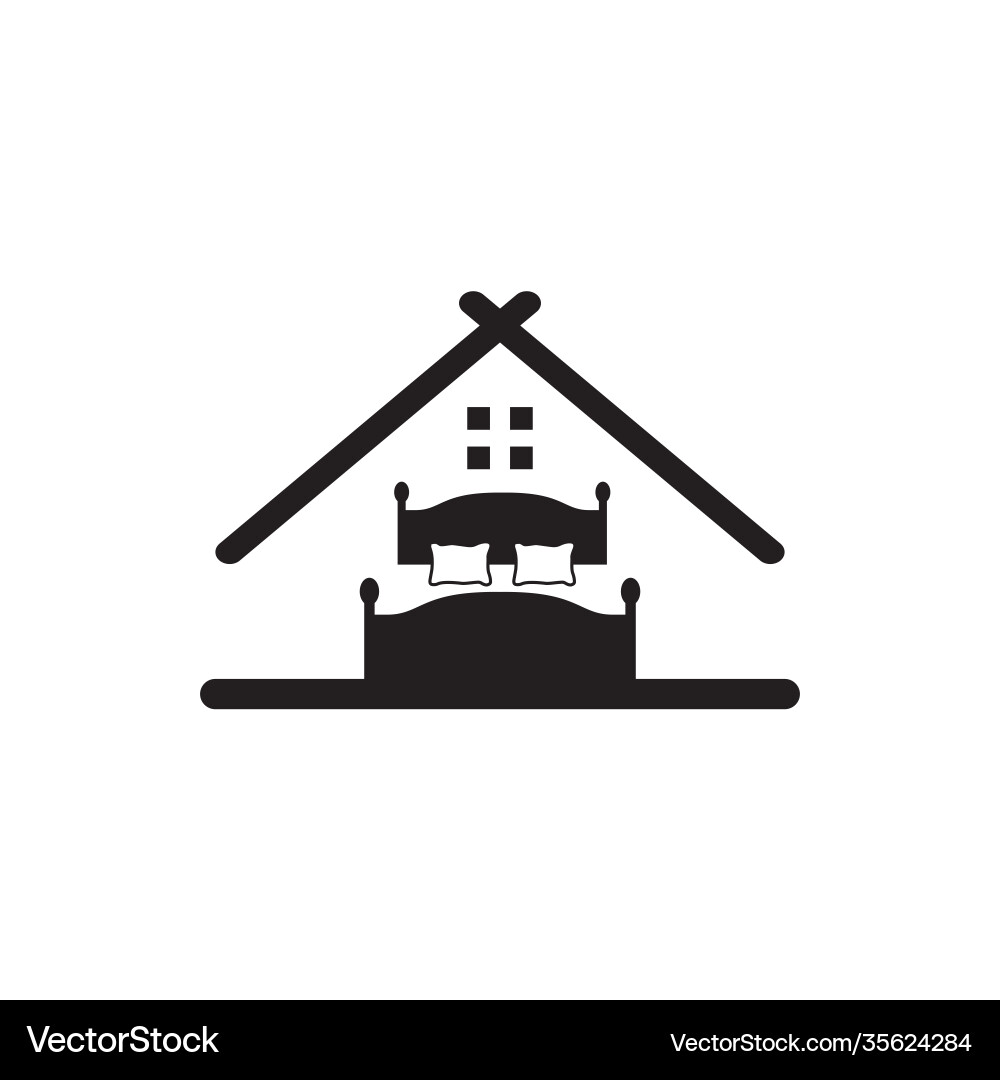 Bed logo icon design template Royalty Free Vector Image