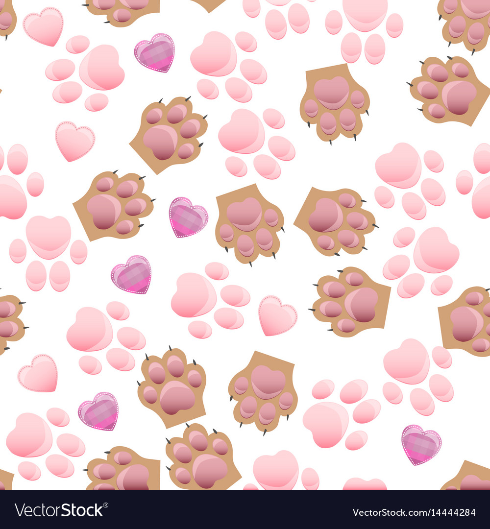 Cat and dog paw print with claws Royalty Free Vector Image