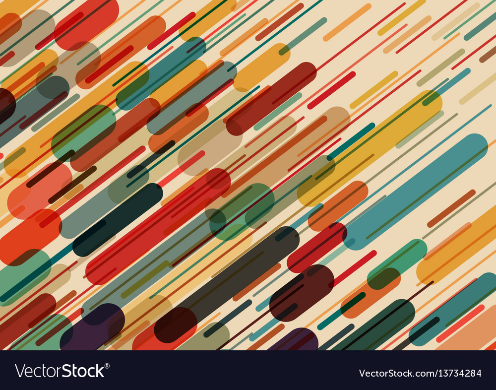 Flat style pattern with rounded objects and lines Vector Image