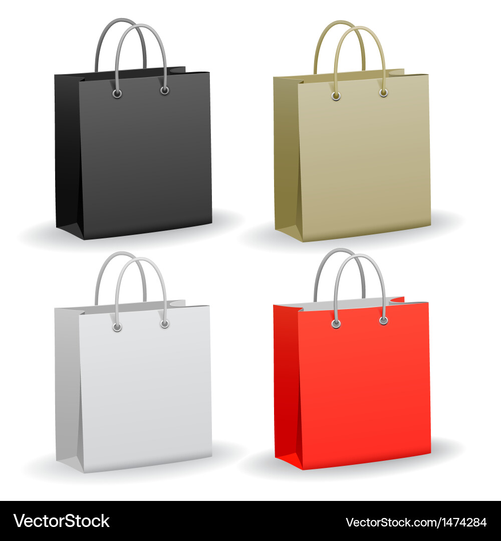 Paper shopping bag Royalty Free Vector Image - VectorStock