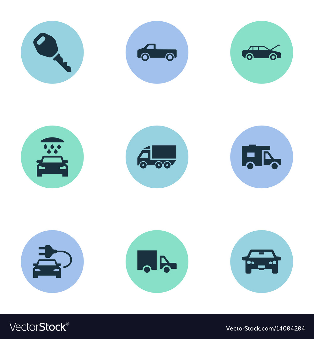 Set of simple automobile icons Royalty Free Vector Image