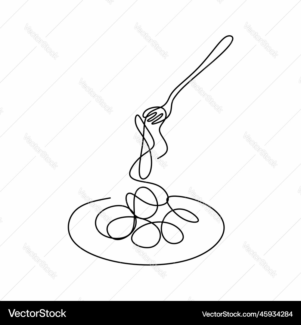 Single continuous line drawing of delicious Vector Image