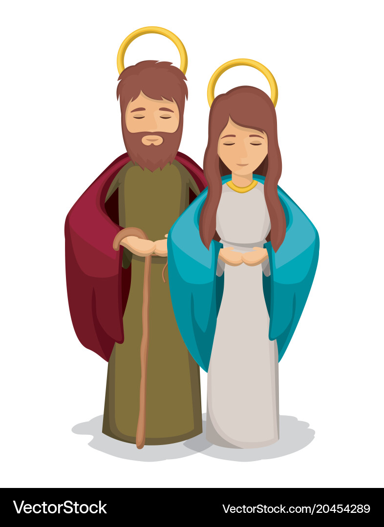 Isolated mary and joseph design Royalty Free Vector Image