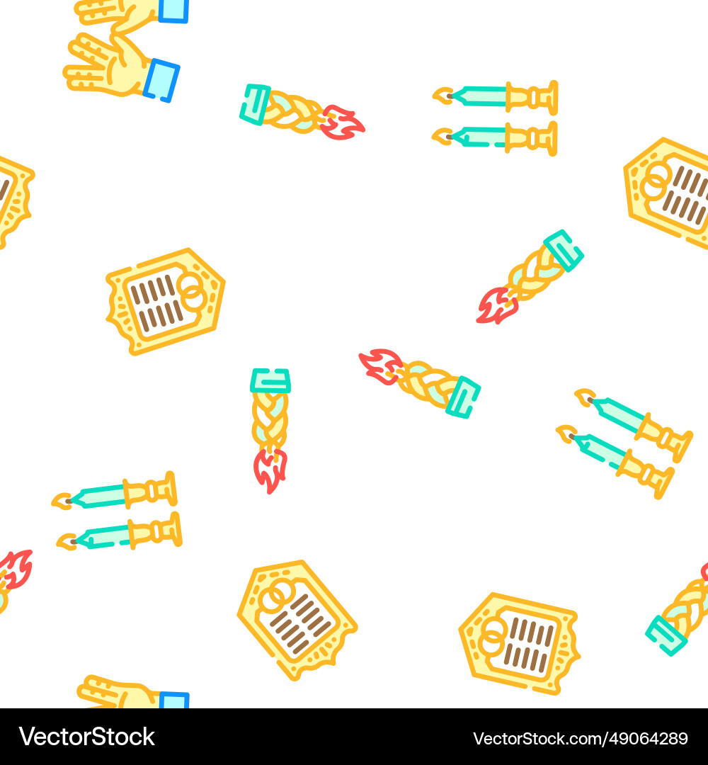 Judaism religion jewish seamless pattern Vector Image