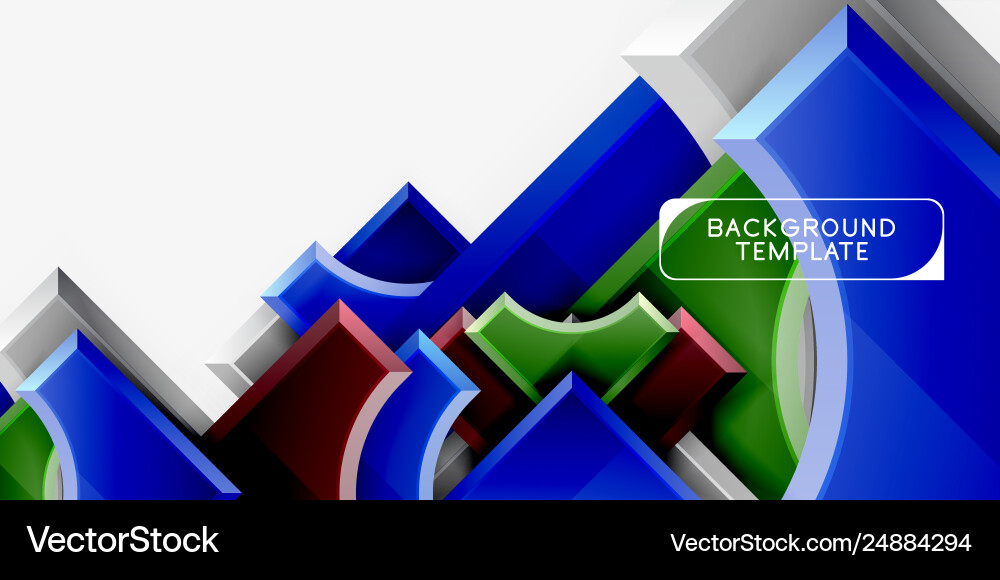 3d futuristic shapes abstract background Vector Image