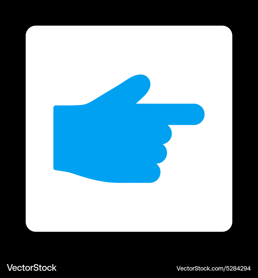 Index finger flat blue and white colors rounded Vector Image