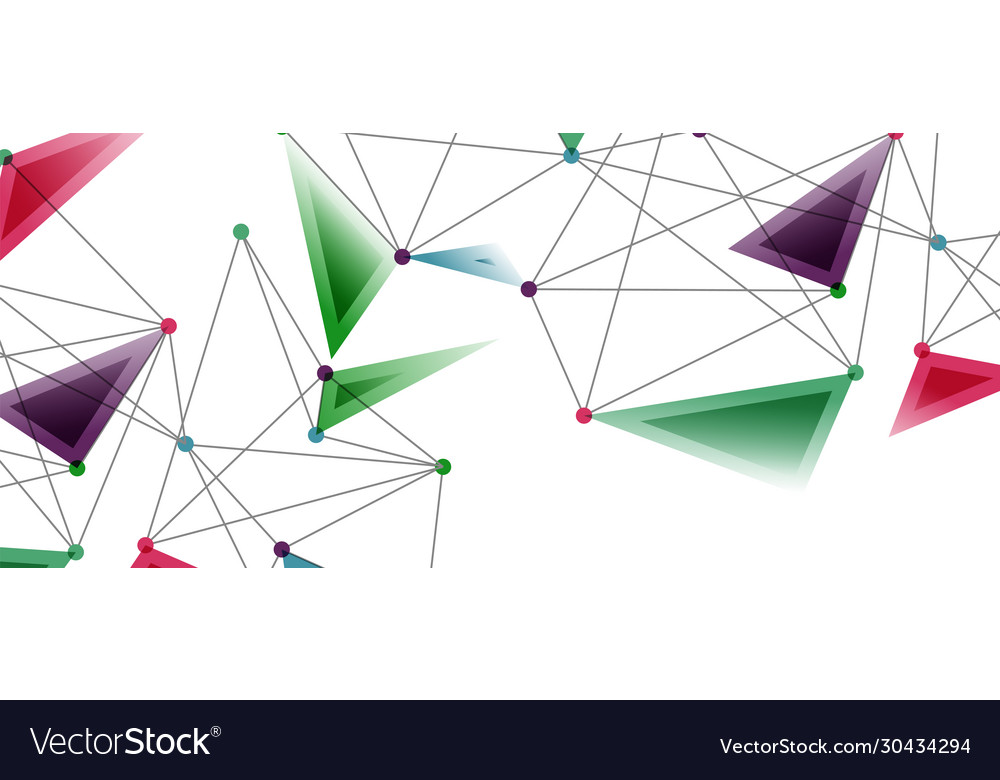 Line points connections triangular technology Vector Image