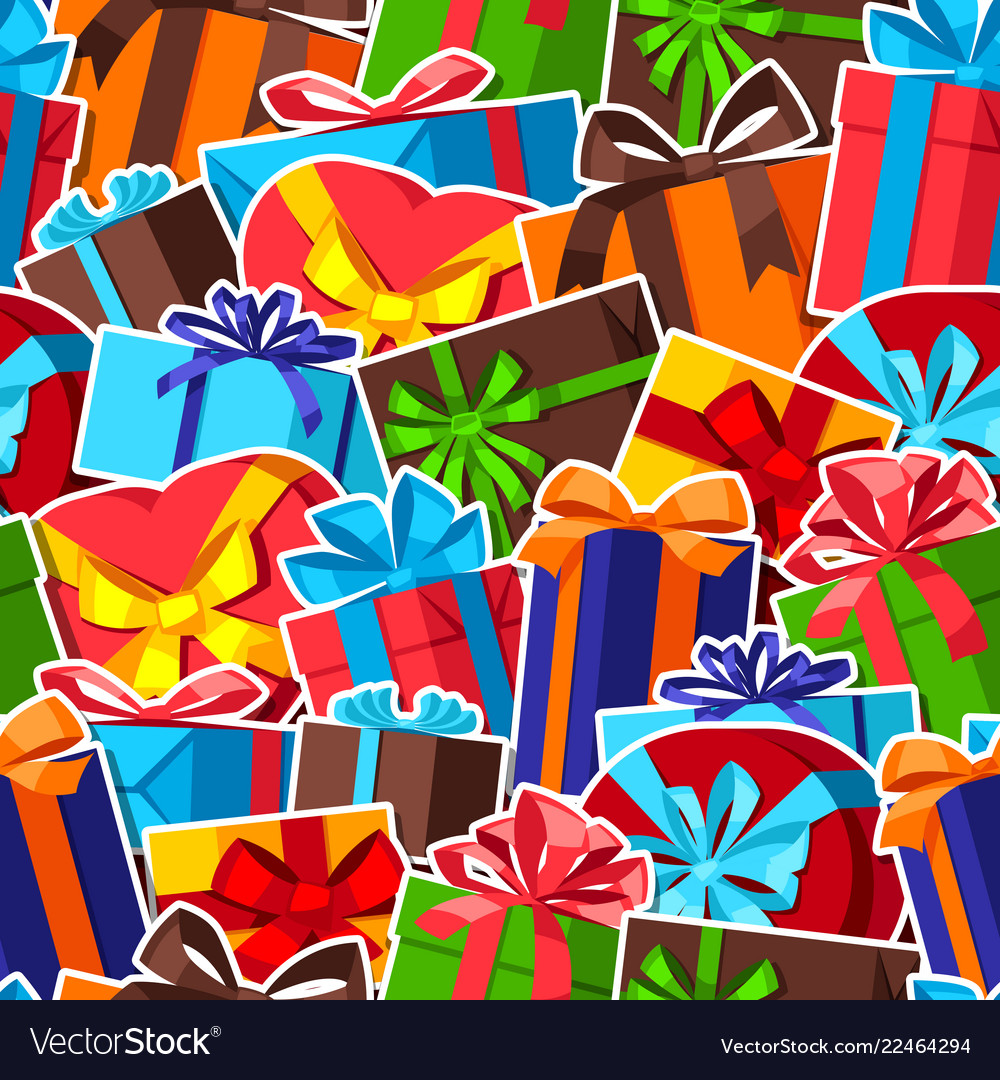 Seamless pattern with gift boxes Royalty Free Vector Image