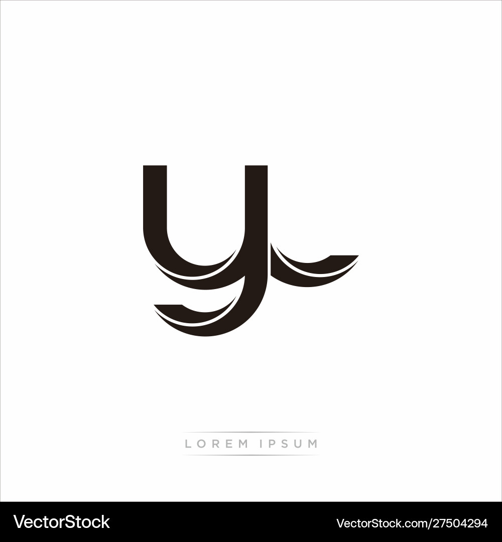 Yl initial letter split lowercase modern monogram Vector Image