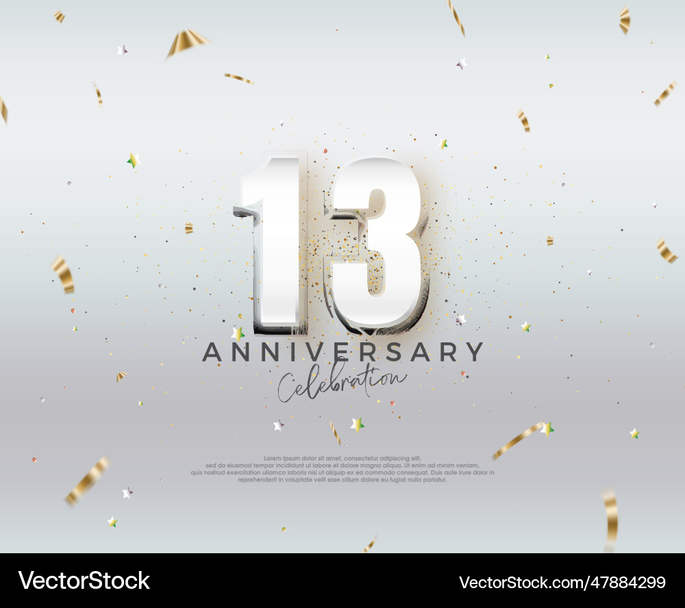 Modern 13th anniversary design design premium Vector Image