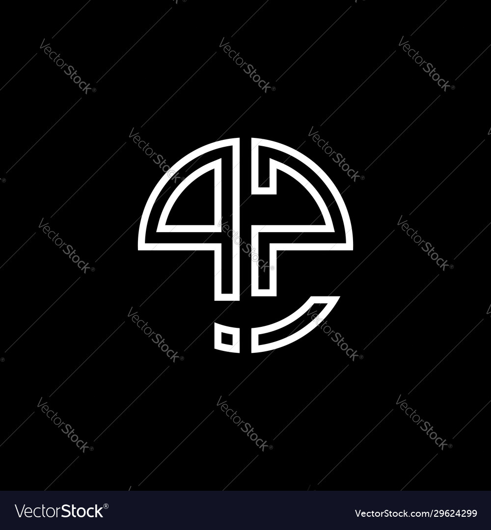 Pz monogram logo circle ribbon style outline Vector Image