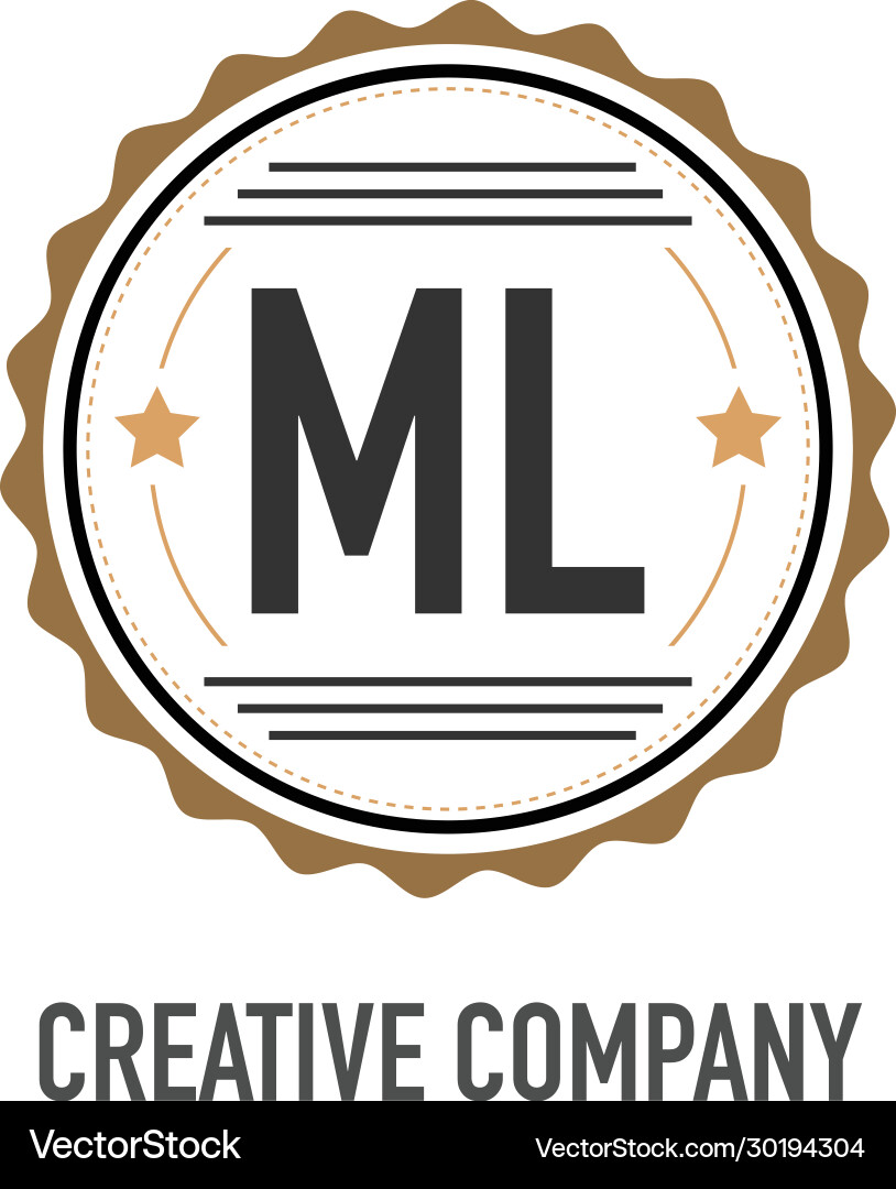 Initial letter ml creative design template Vector Image